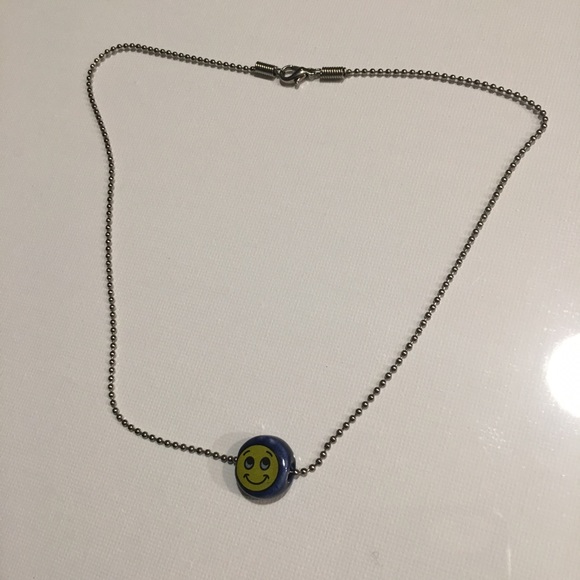 Accessories | Silver Chain W Smiley Face Ceramic Charm W Clasp | Poshmark